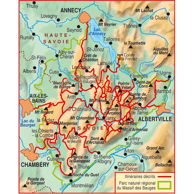 Livre TopoGuides MASSIF DES BAUGES - FFRandonnée - Montania Sport